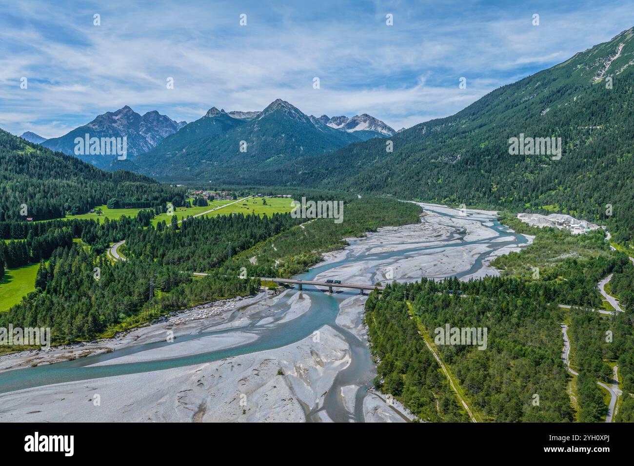 The wild and romantic gravel banks on the Lech between Weißenbach and ...