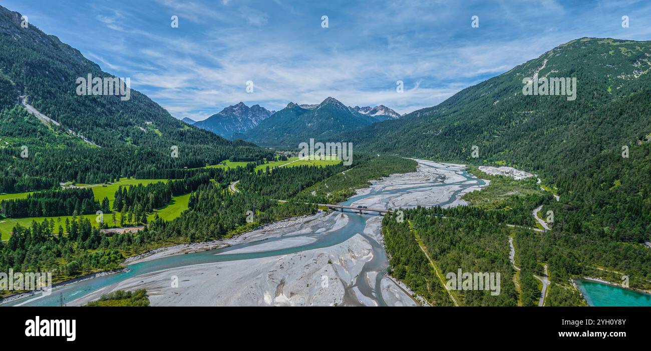 The wild and romantic gravel banks on the Lech between Weißenbach and ...