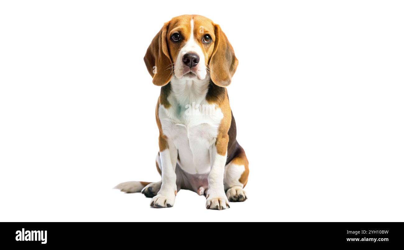 Beagle dog isolated on white background Stock Photo - Alamy