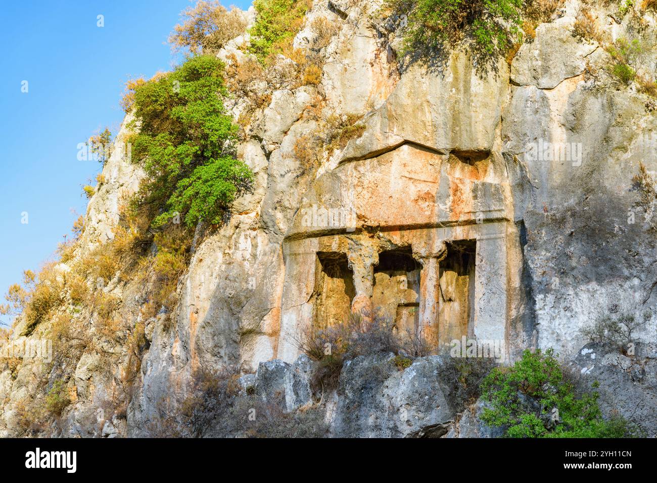 The Tomb of Amyntas (the Lycian Rock Tombs), Fethiye, Turkey Stock ...