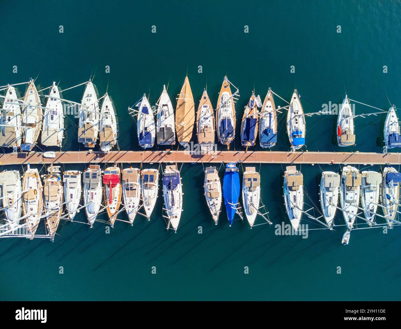 Aerial view of rows of yachts in Fethiye Marina, Turkey Stock Photo - Alamy