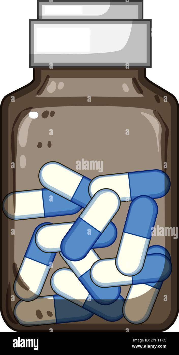 bacteria antibiotic pills cartoon vector illustration Stock Vector ...
