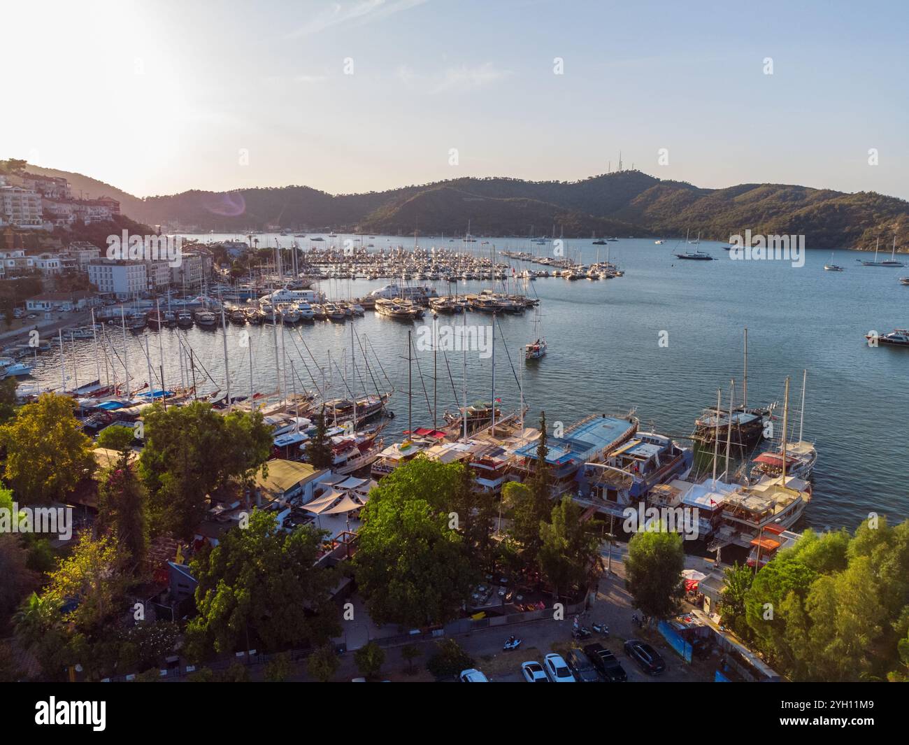Awesome aerial view of Fethiye Marina in Turkey Stock Photo - Alamy
