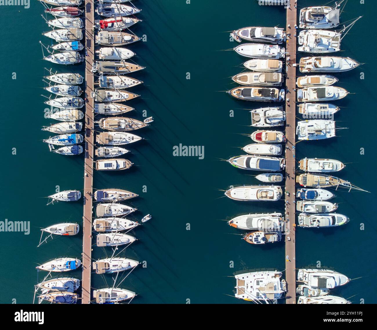 Aerial view of rows of yachts in Fethiye Marina, Turkey Stock Photo - Alamy