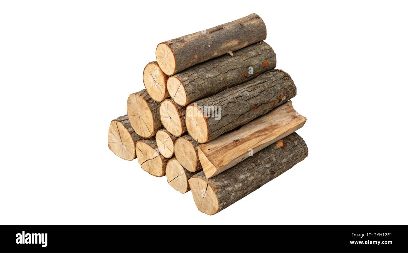 Fire logs isolated on white background Stock Photo - Alamy