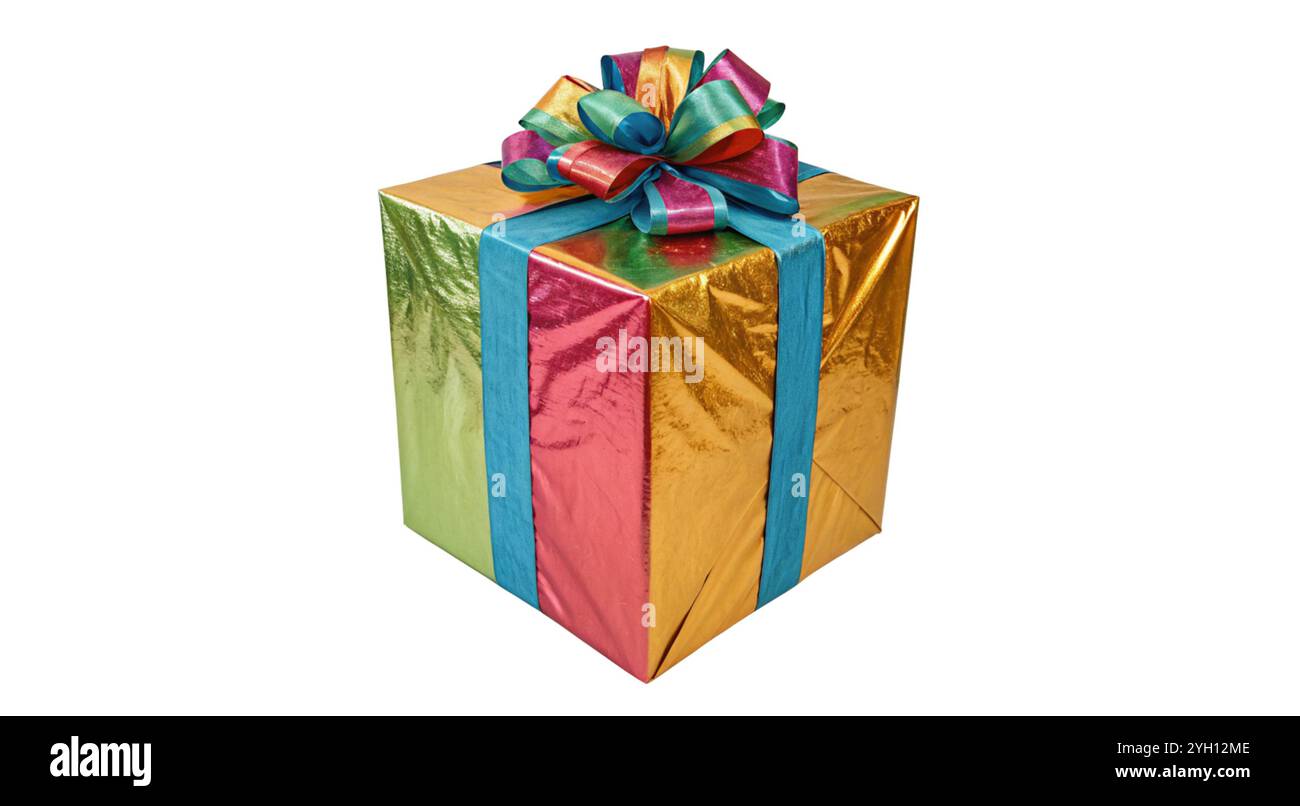 Giant present isolated on white background Stock Photo - Alamy