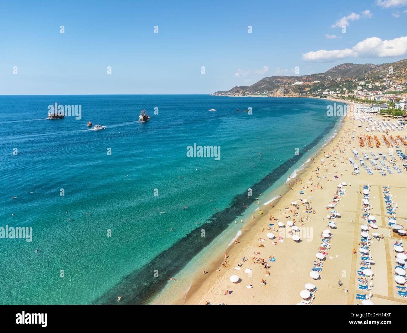 Aerial view of Kleopatra Beach in Alanya, Turkey Stock Photo - Alamy