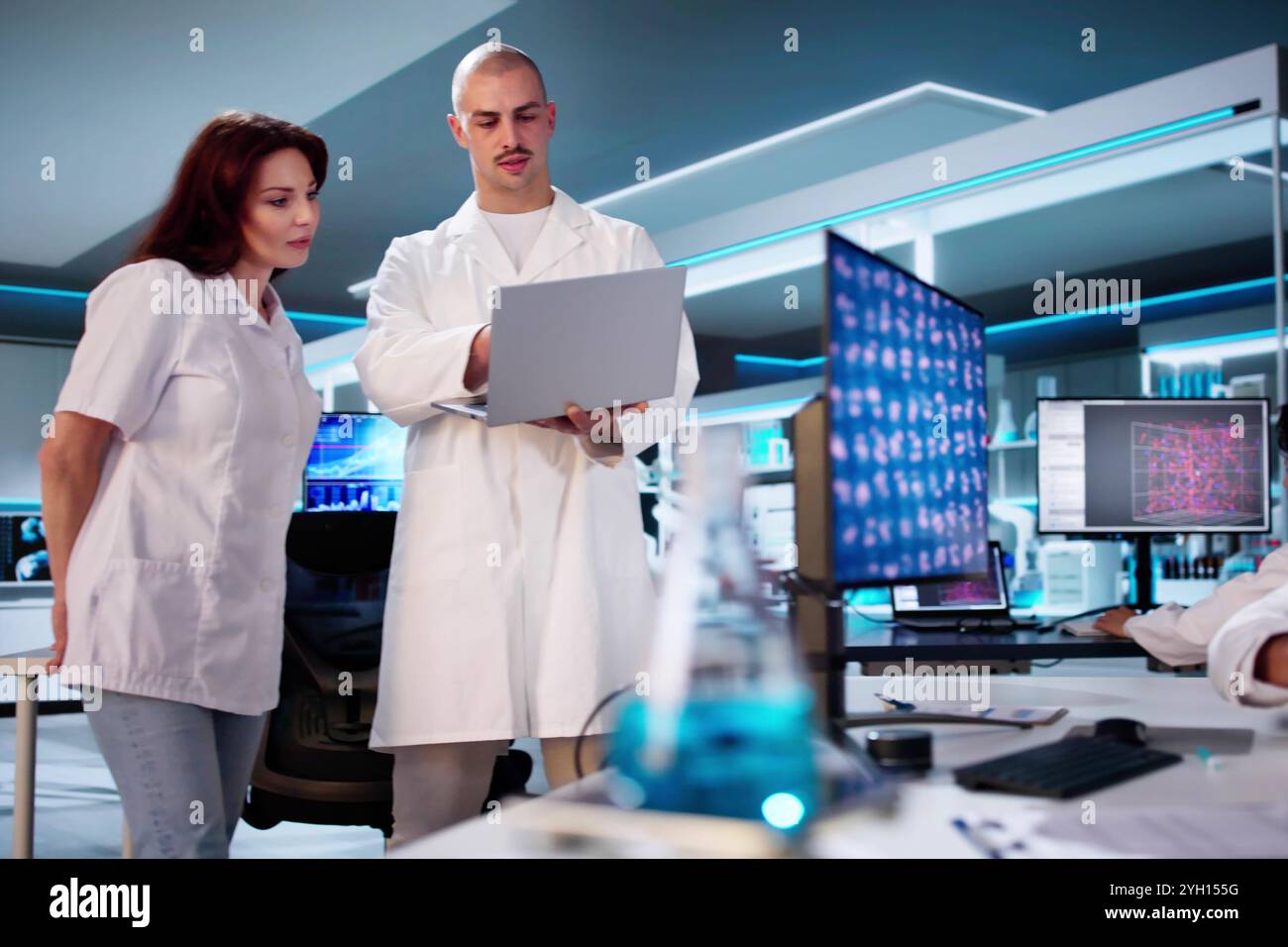 Medical Lab Scientist Woman Doing Research In Laboratory Using ...
