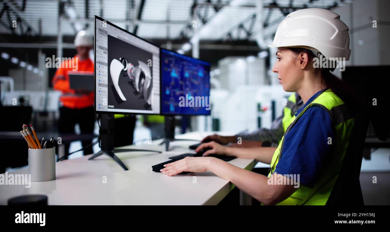 Industrial 3d Cad Model On Pc Industrial Software Stock Photo Alamy