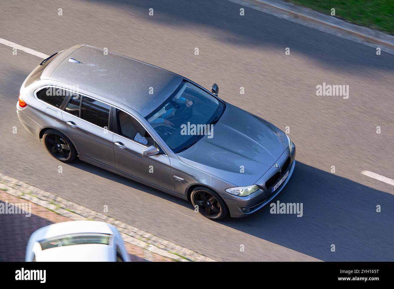 OSTRAVA, CZECHIA - MAY 29, 2024: Silver BMW 5-Series Touring F11 estate ...