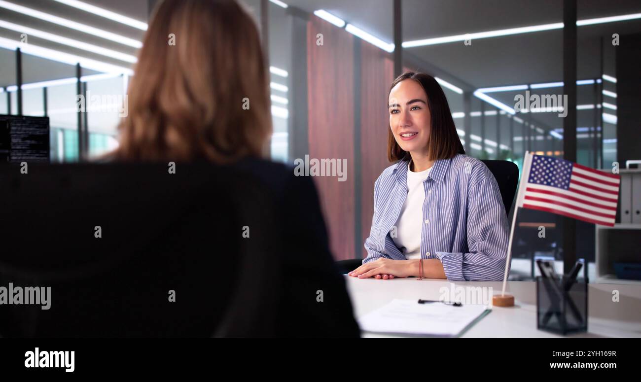 US Immigration Application And Consular Visa Interview Stock Photo - Alamy