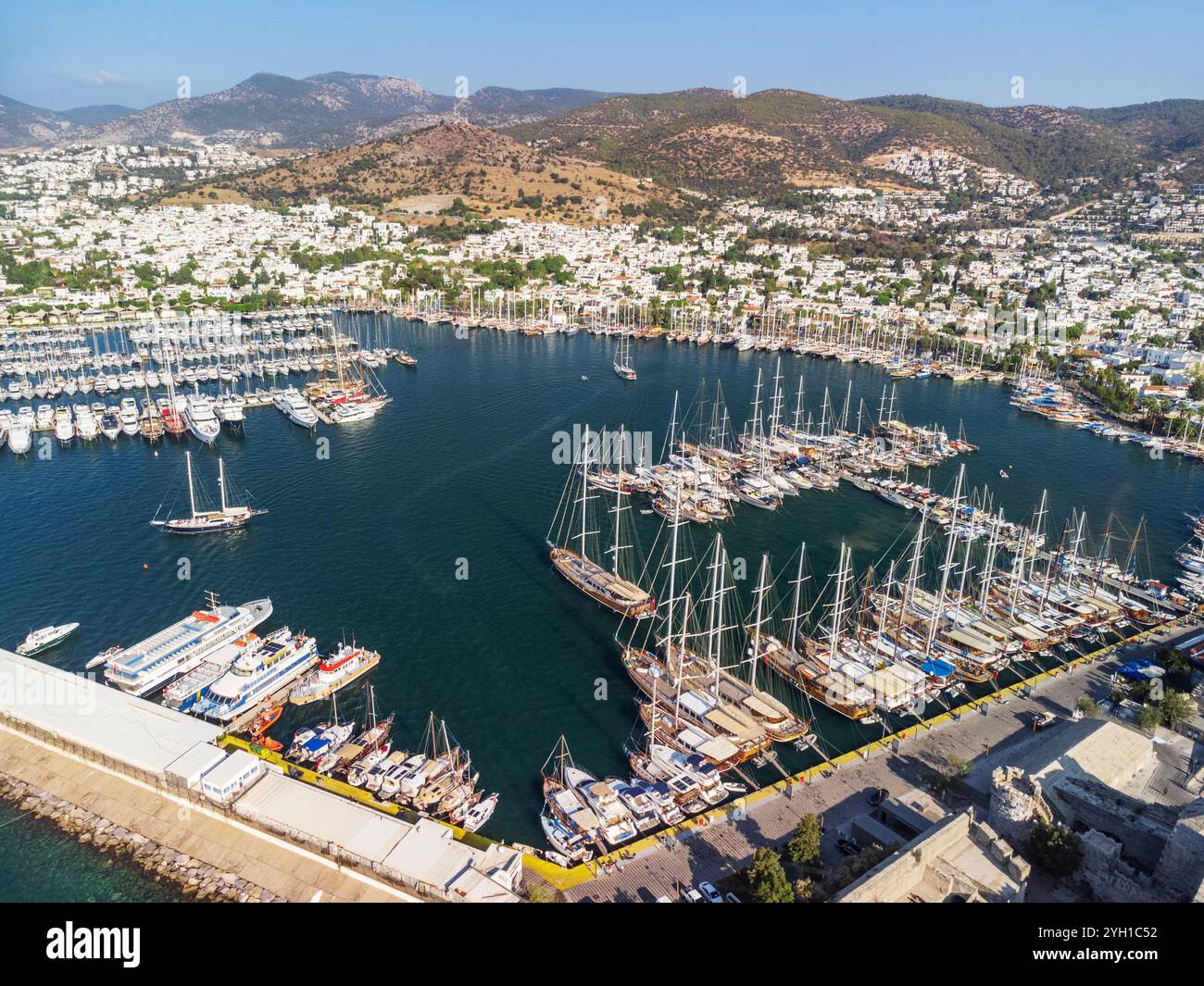 Awesome aerial view of Bodrum Marina in Turkey Stock Photo - Alamy