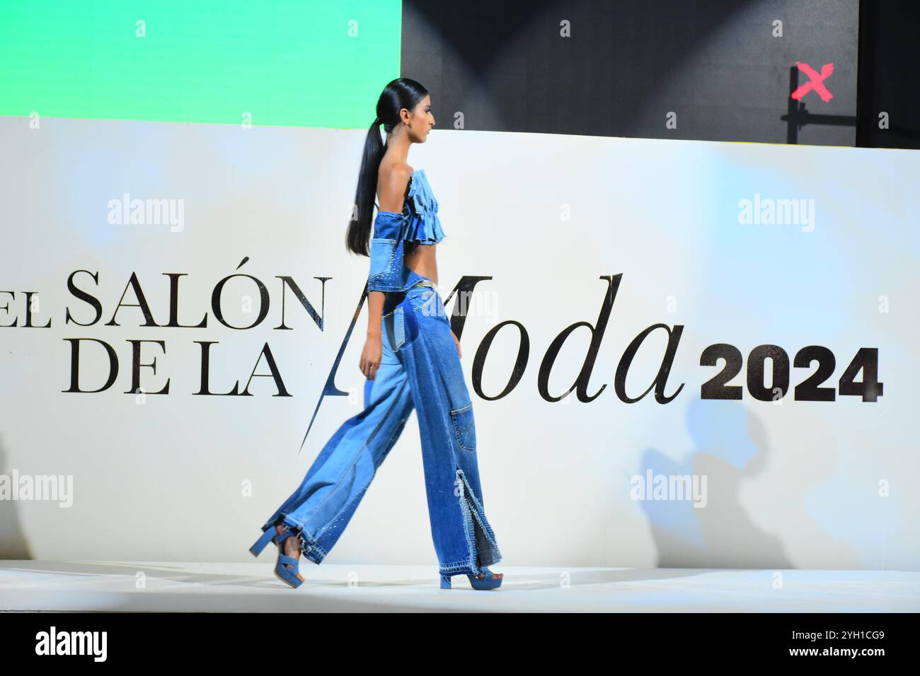 LEON, MEXICO - NOV 8. A model walks the runway wearing Iliana Tavares ...
