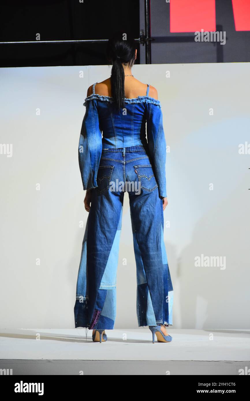 LEON, MEXICO - NOV 8. A model walks the runway wearing Iliana Tavares ...