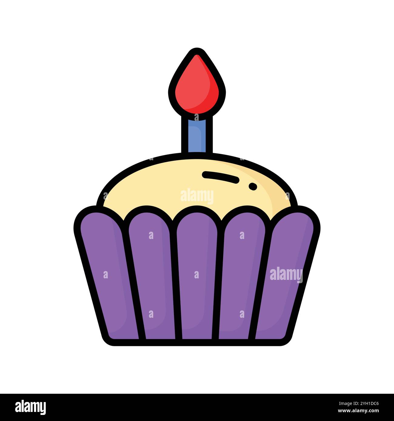 Grab this carefully crafted icon of cupcake, small cupcake with candle ...