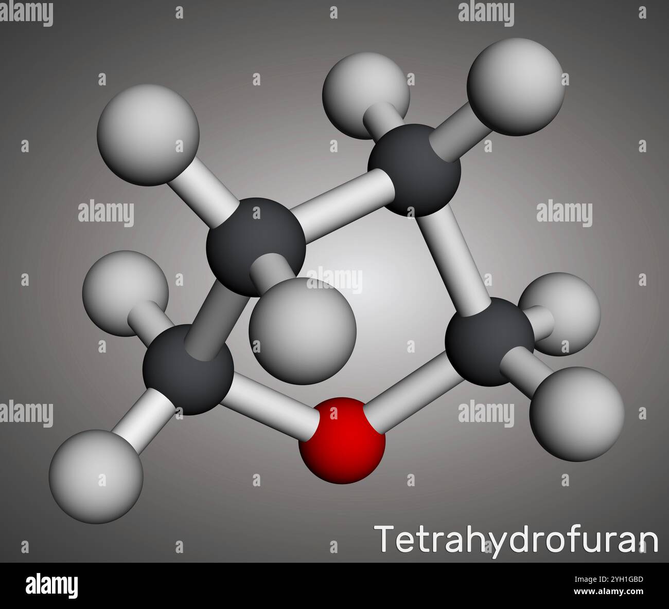 Tetrahydrofuran thf molecule chemical structure hi-res stock ...