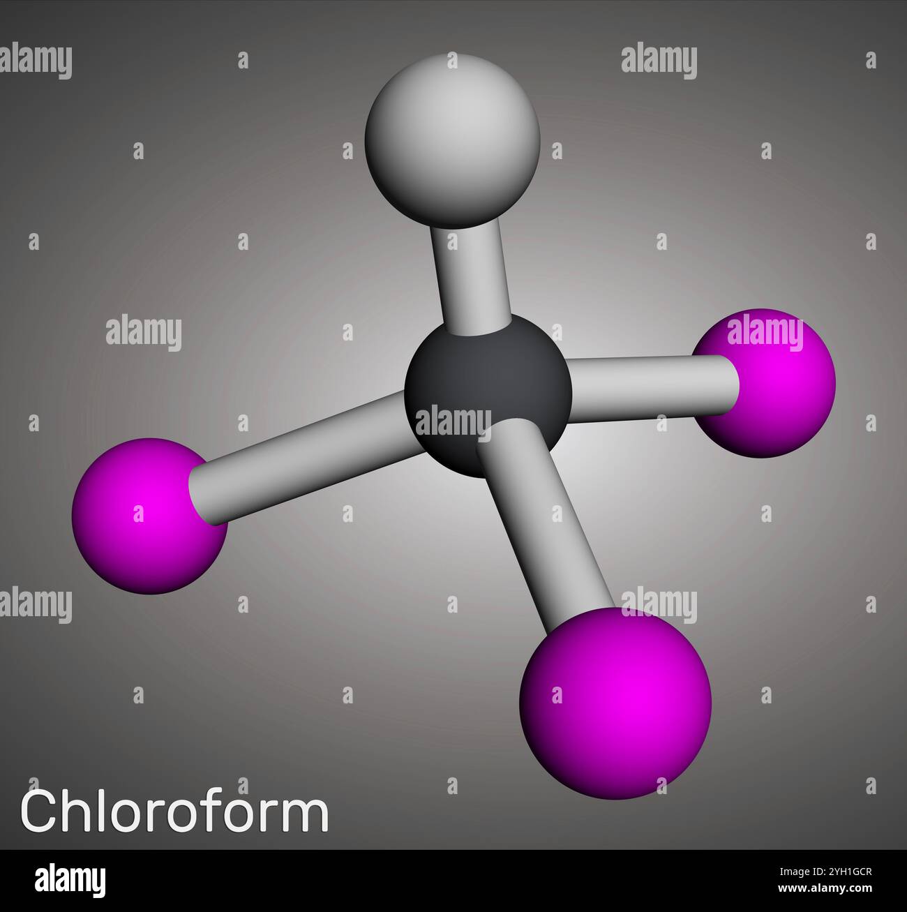 Chloroform or trichloromethane molecule. Anesthetic, euphoriant ...