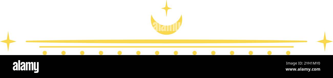 galaxy celestial divider border cartoon vector illustration Stock ...