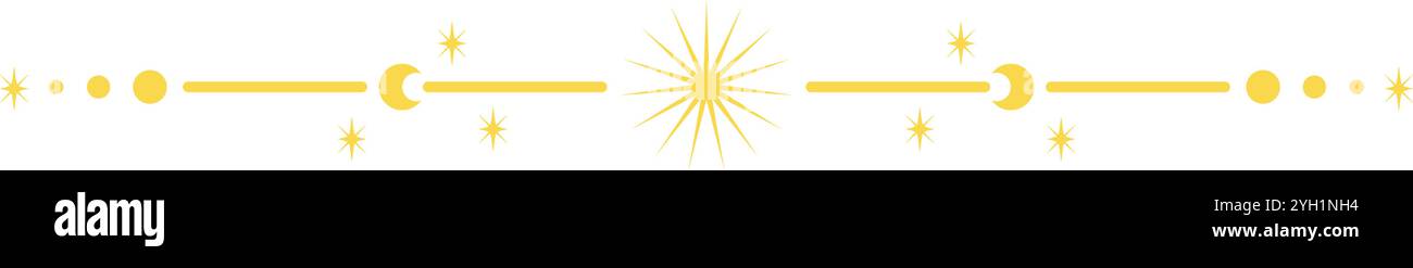 nebula celestial divider border cartoon vector illustration Stock ...