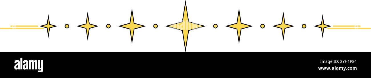 eclipse celestial divider border cartoon vector illustration Stock ...