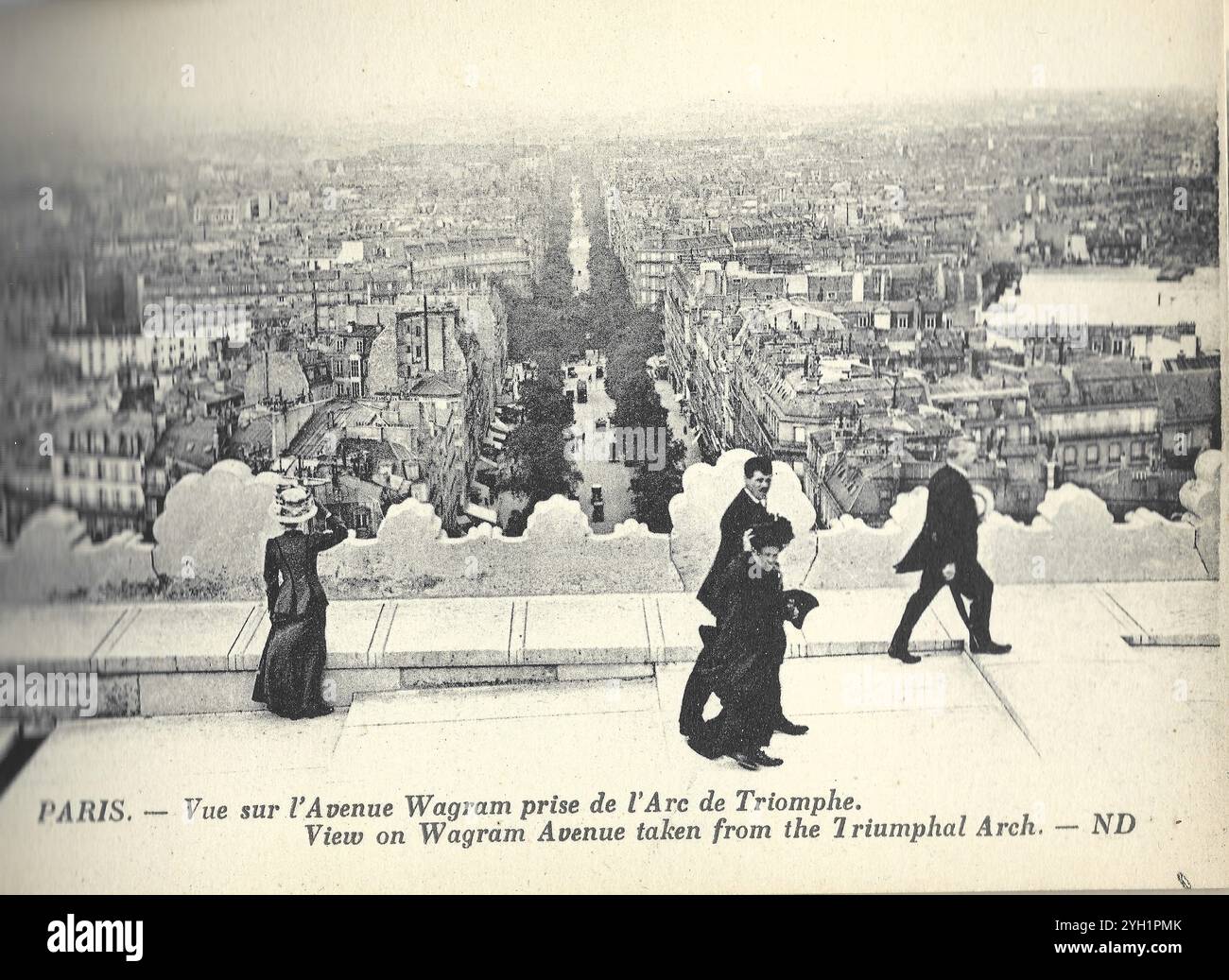 Paris- vintage image of Paris from the top of the Arc De Triomphe 1925 ...