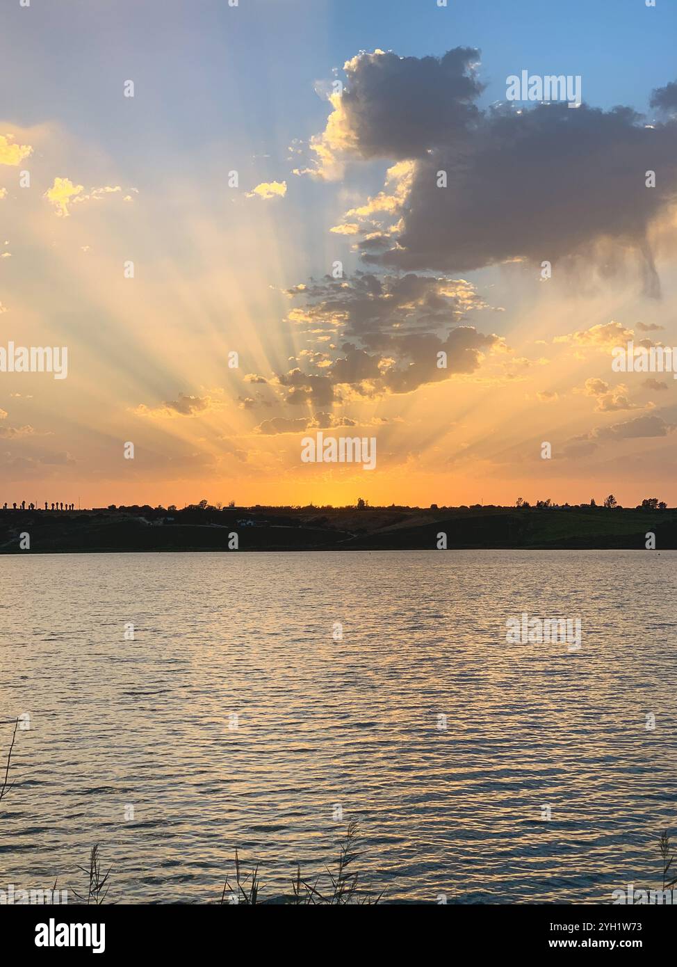 Beautiful sunset over the river Stock Photo - Alamy