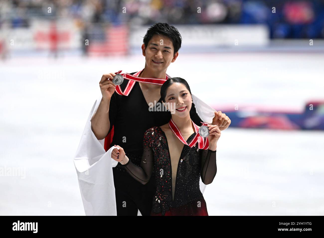 Japan's Riku Miura, Ryuichi Kihara win silver medal in pairs at the ISU Grand Prix of Figure ...