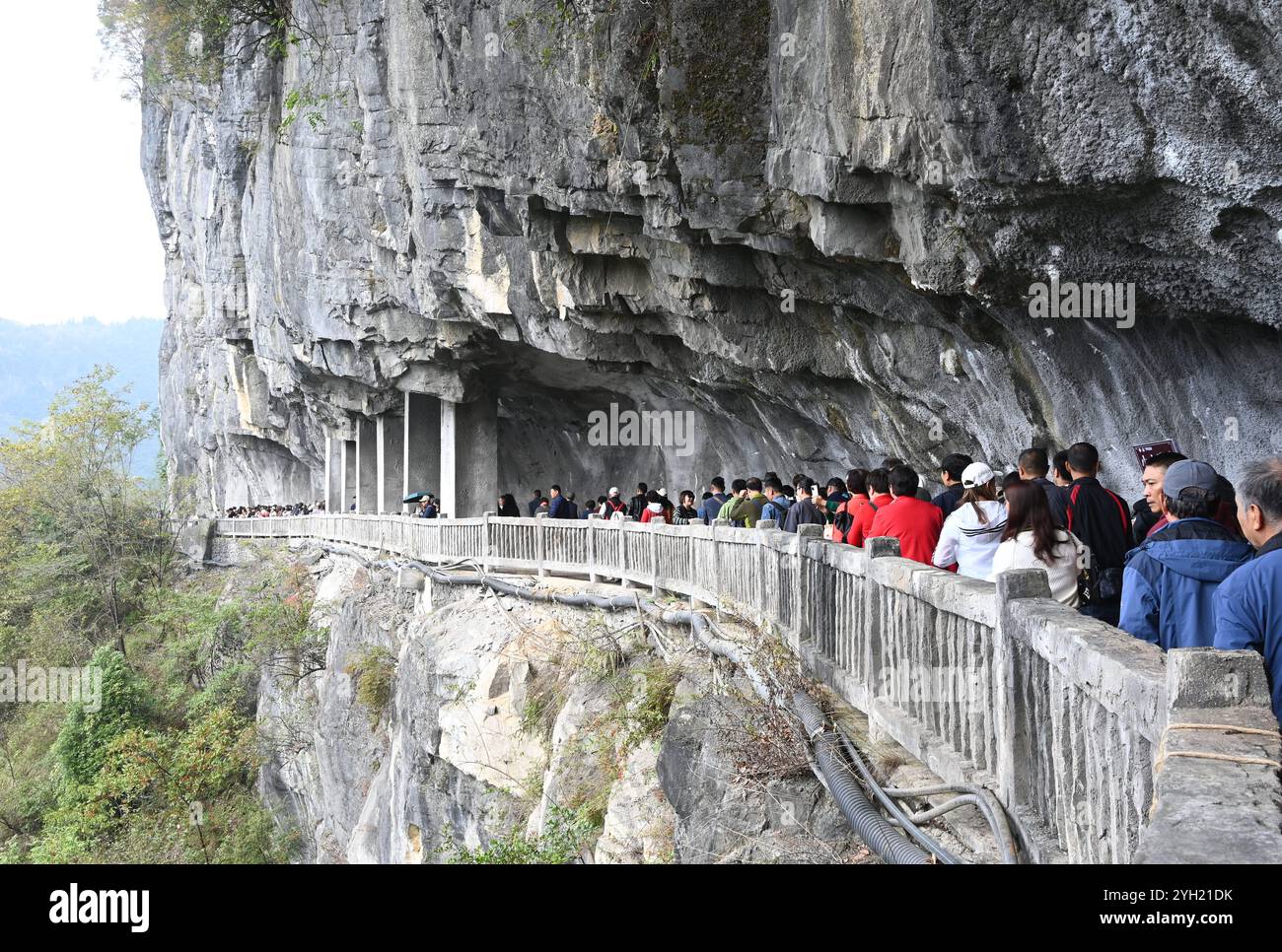 CHONGQING, CHINA - NOVEMBER 8, 2024 - Tourists visit the Wulong ...