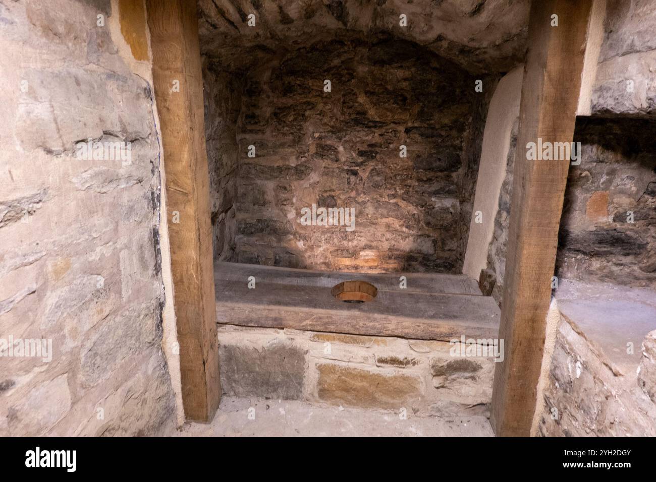 garderobe medieval or Renaissance toilet or a close stool Stock Photo ...