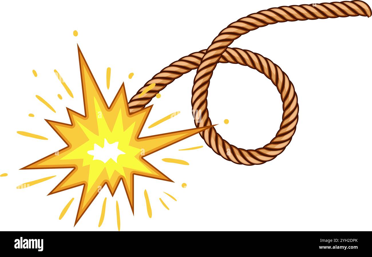 spark dynamite fuse cartoon vector illustration Stock Vector Image ...