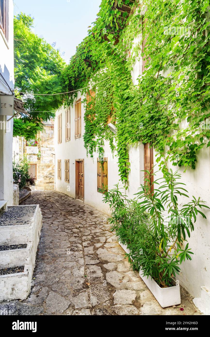 Awesome view of a cozy narrow street in Marmaris, Turkey Stock Photo ...