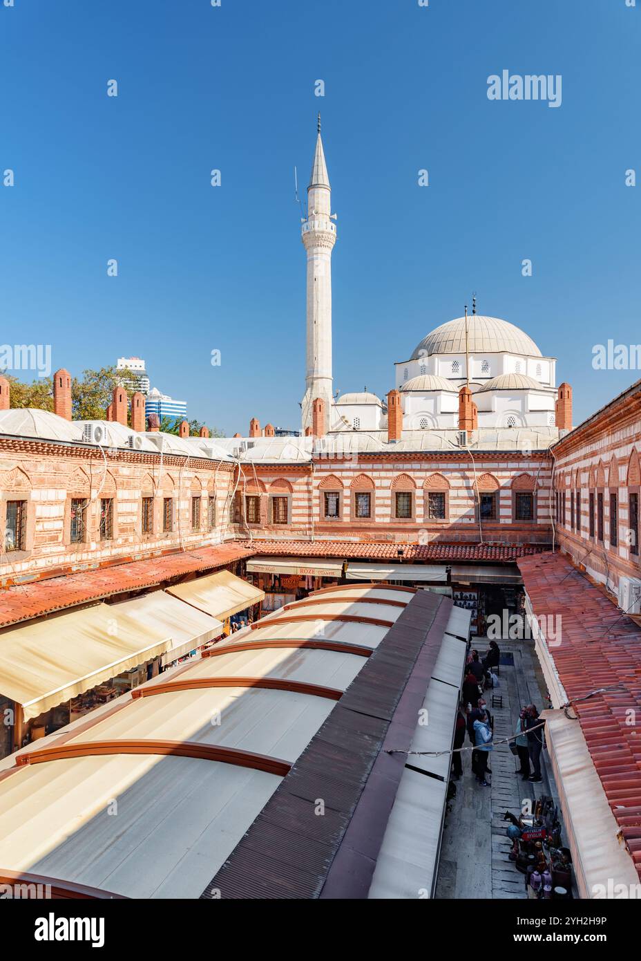 Kizlaragasi Han Caravanserai and Hisar Mosque in Izmir, Turkey Stock ...