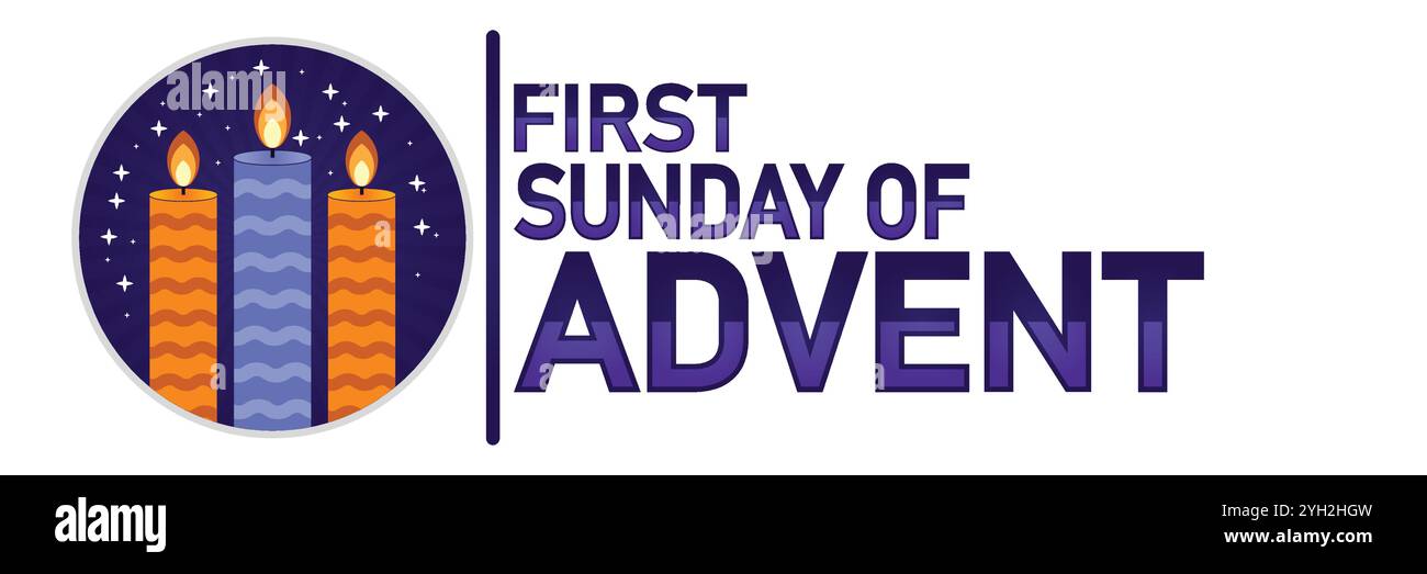 First Sunday Of Advent. Suitable for greeting card, poster and banner ...