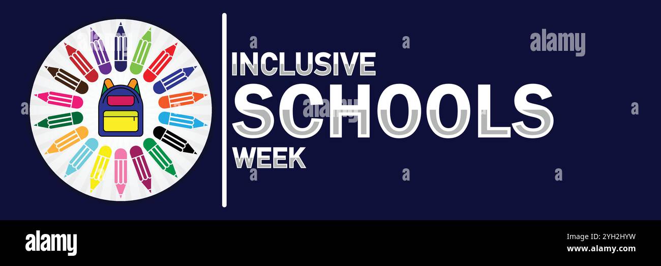 Inclusive Schools Week. Suitable for greeting card, poster and banner. Modern illustration Stock ...