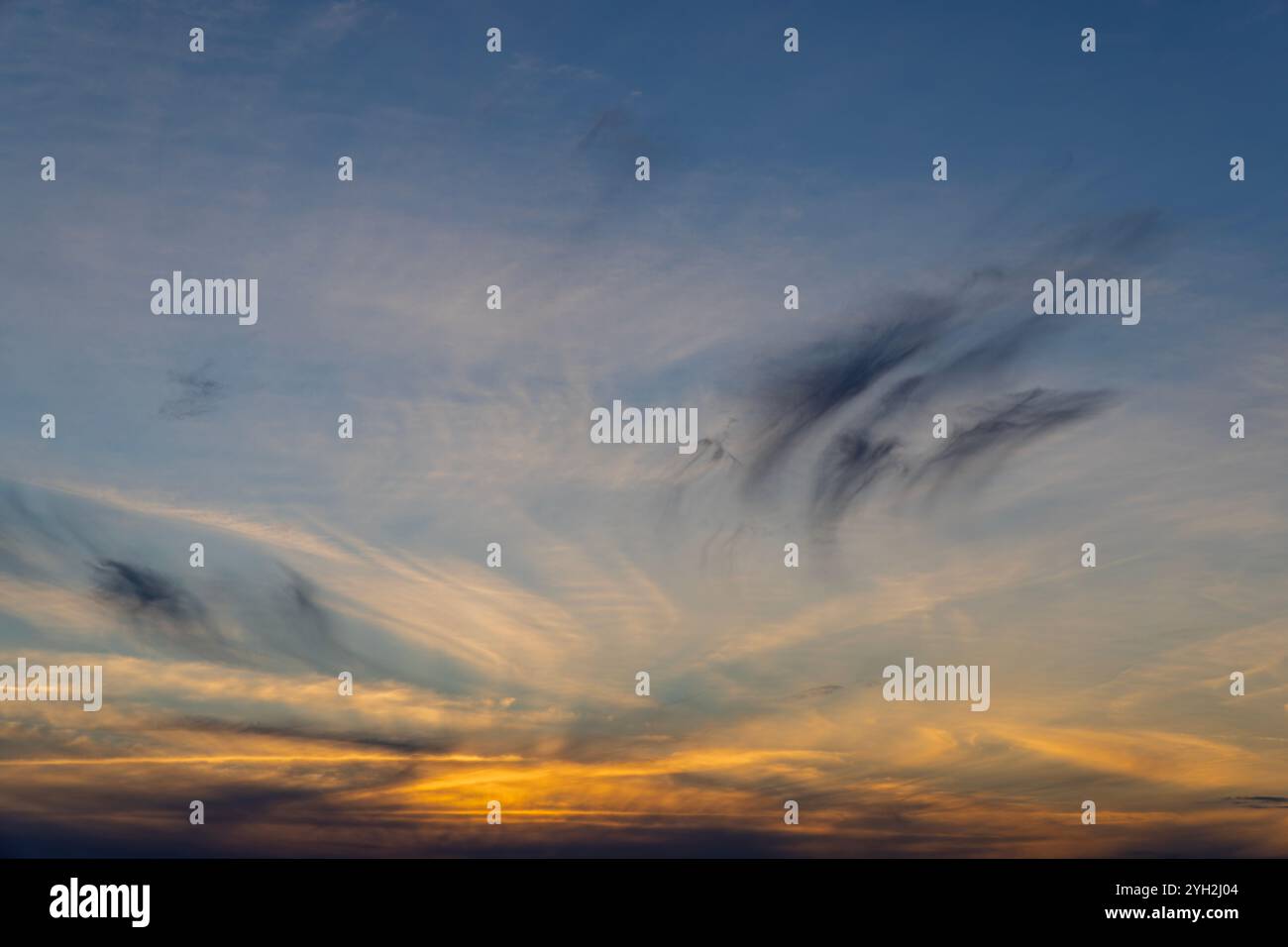 Dark wispy clouds over the Severn Estuary Stock Photo - Alamy