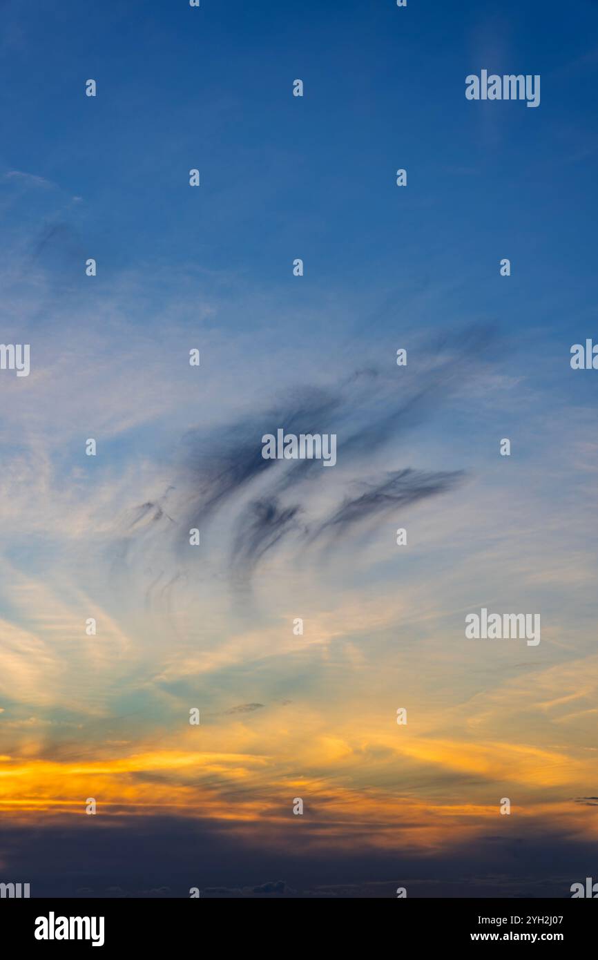 Dark wispy clouds over the Severn Estuary Stock Photo - Alamy