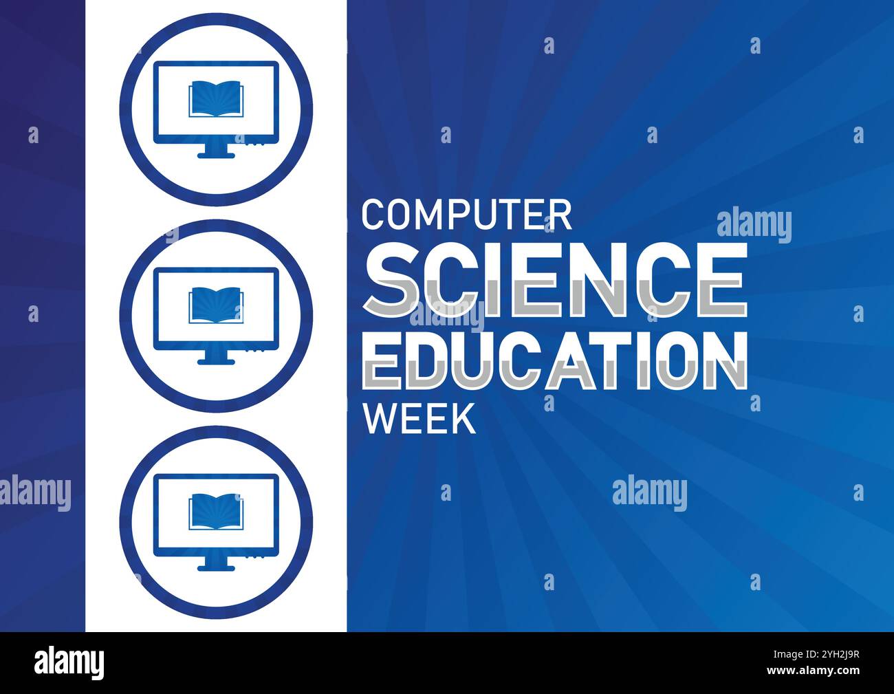Computer Science Education Week Modern illustration. Holiday concept. Template for background ...