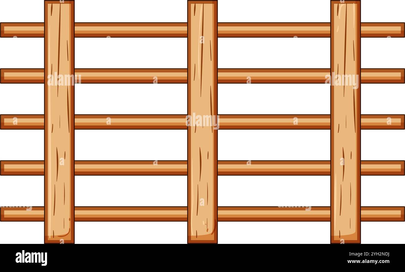 cedar fence wood cartoon vector illustration Stock Vector Image & Art ...