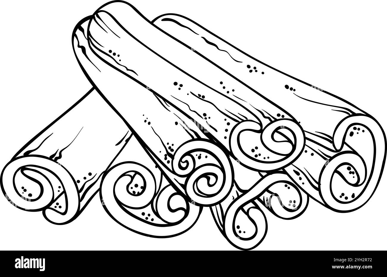 Cinnamon Sticks Isolated Outline Illustration Stock Vector Image & Art ...