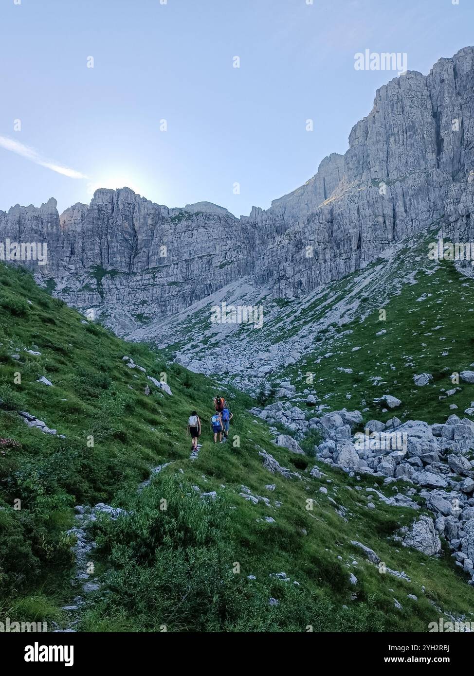 the path that crosses the valley used by climbers Stock Photo - Alamy
