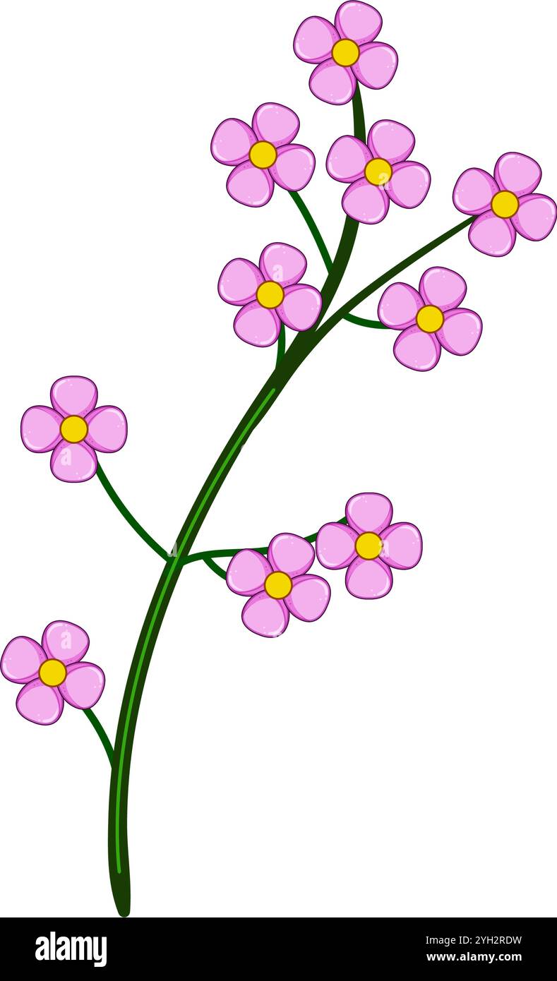 foliage flower branch cartoon vector illustration Stock Vector Image ...