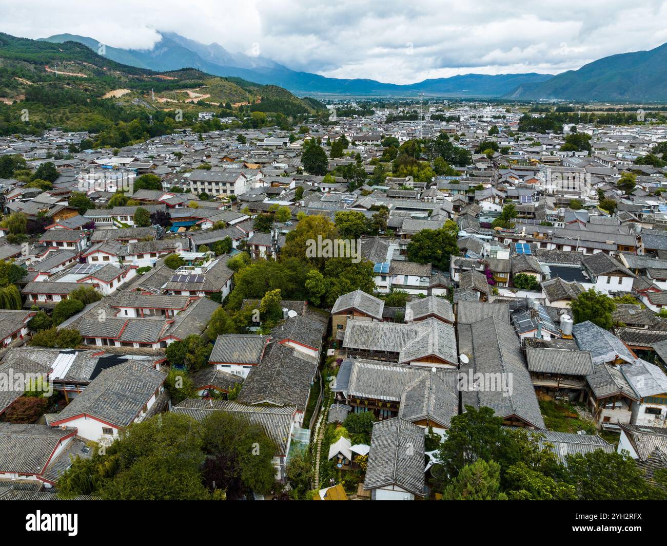 Lijiang, China. 09th Nov, 2024. An aerial photo shows the thousand-year ...