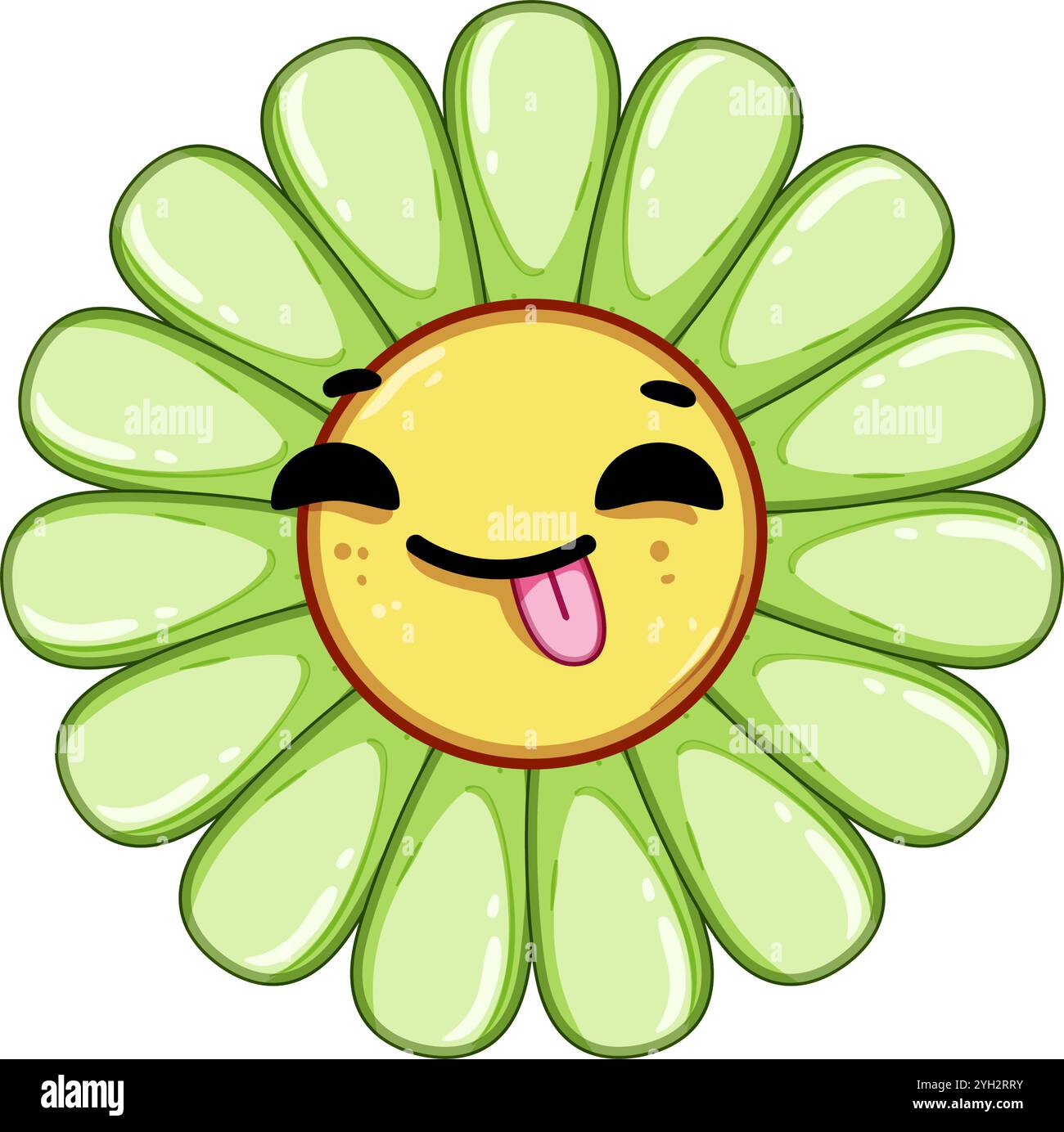 portrait flower face cartoon vector illustration Stock Vector Image ...