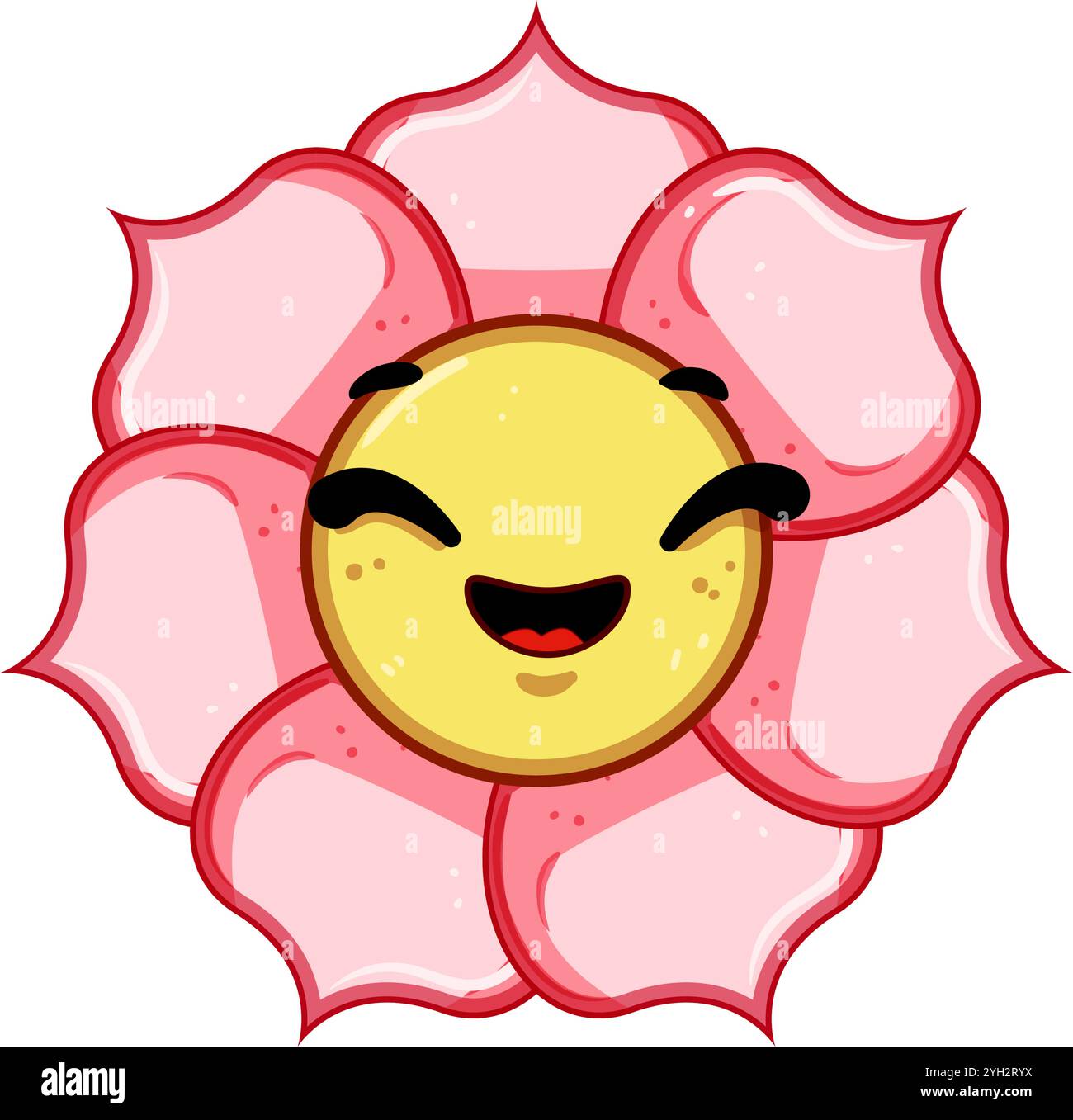 colorful flower face cartoon vector illustration Stock Vector Image ...