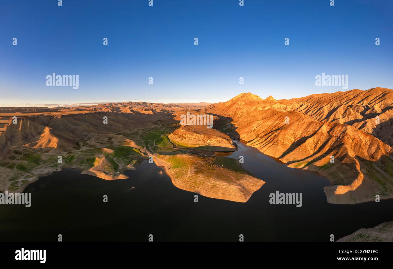 Panoramic aerial view on picturesque Azat reservoir and Eranos mountain ...