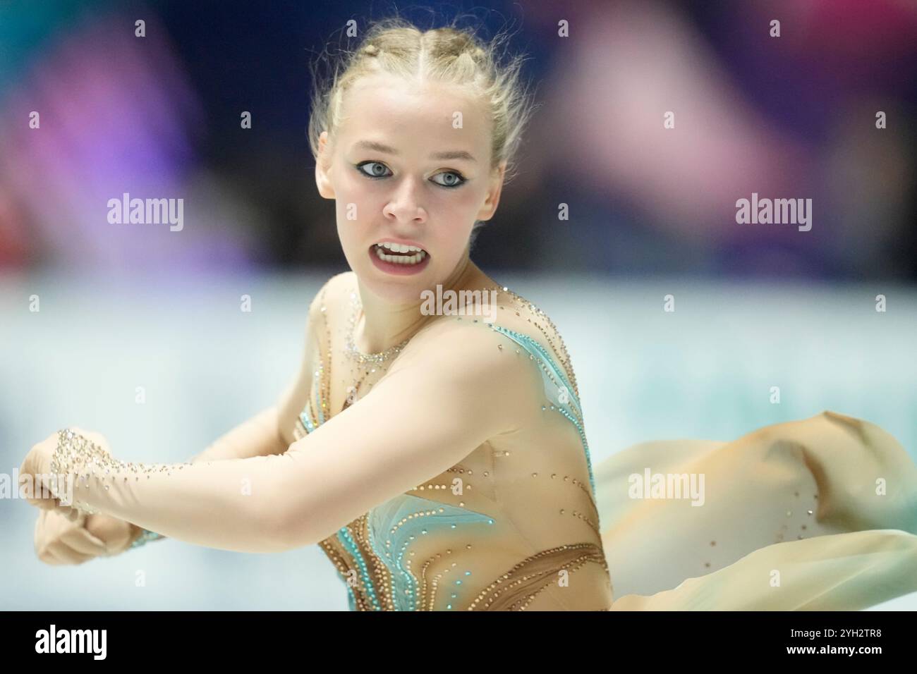 Niina Petrokina of Estonia competes in the women's free skating at the ...