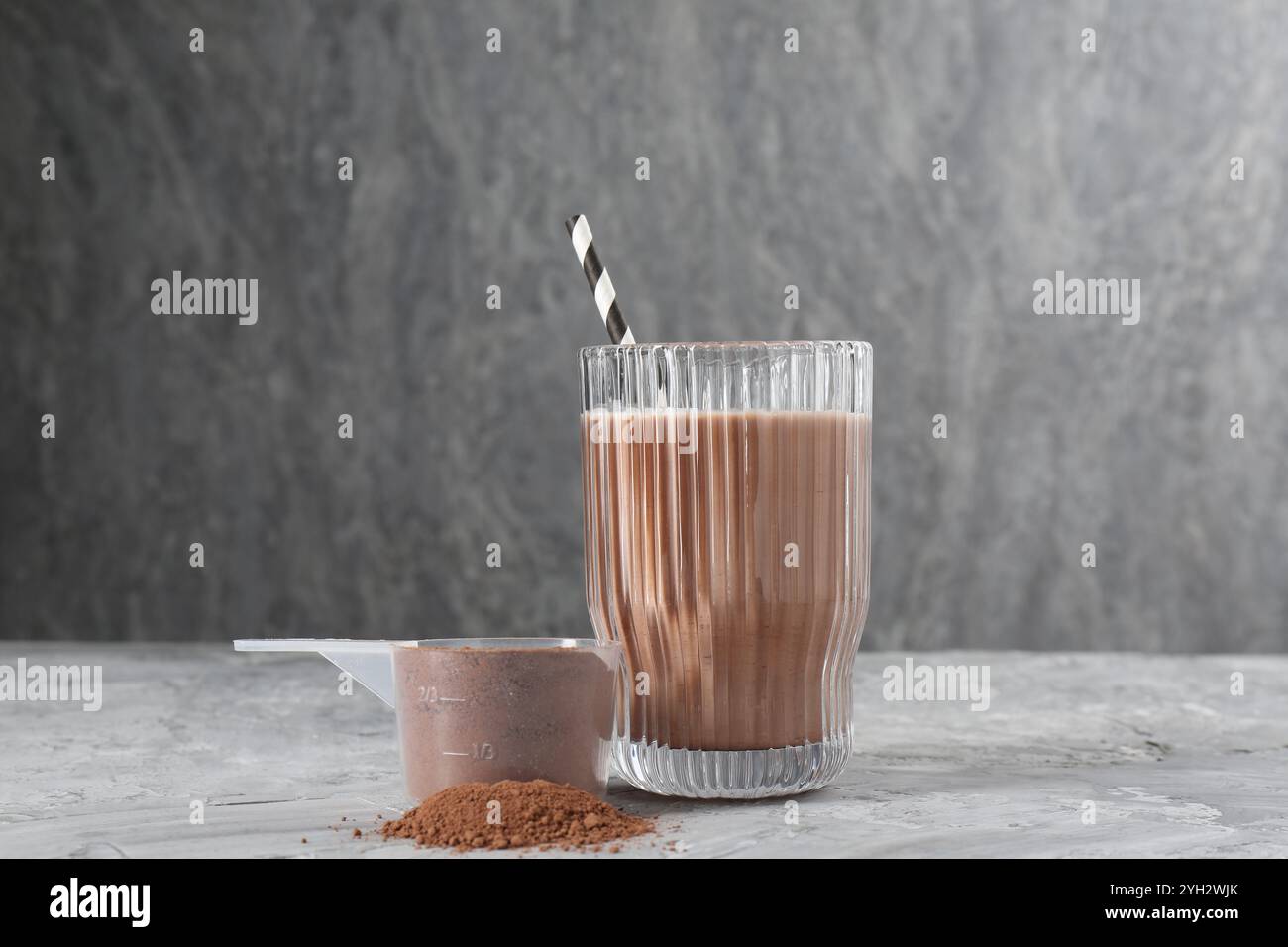 Glass protein shake powder hi-res stock photography and images - Alamy