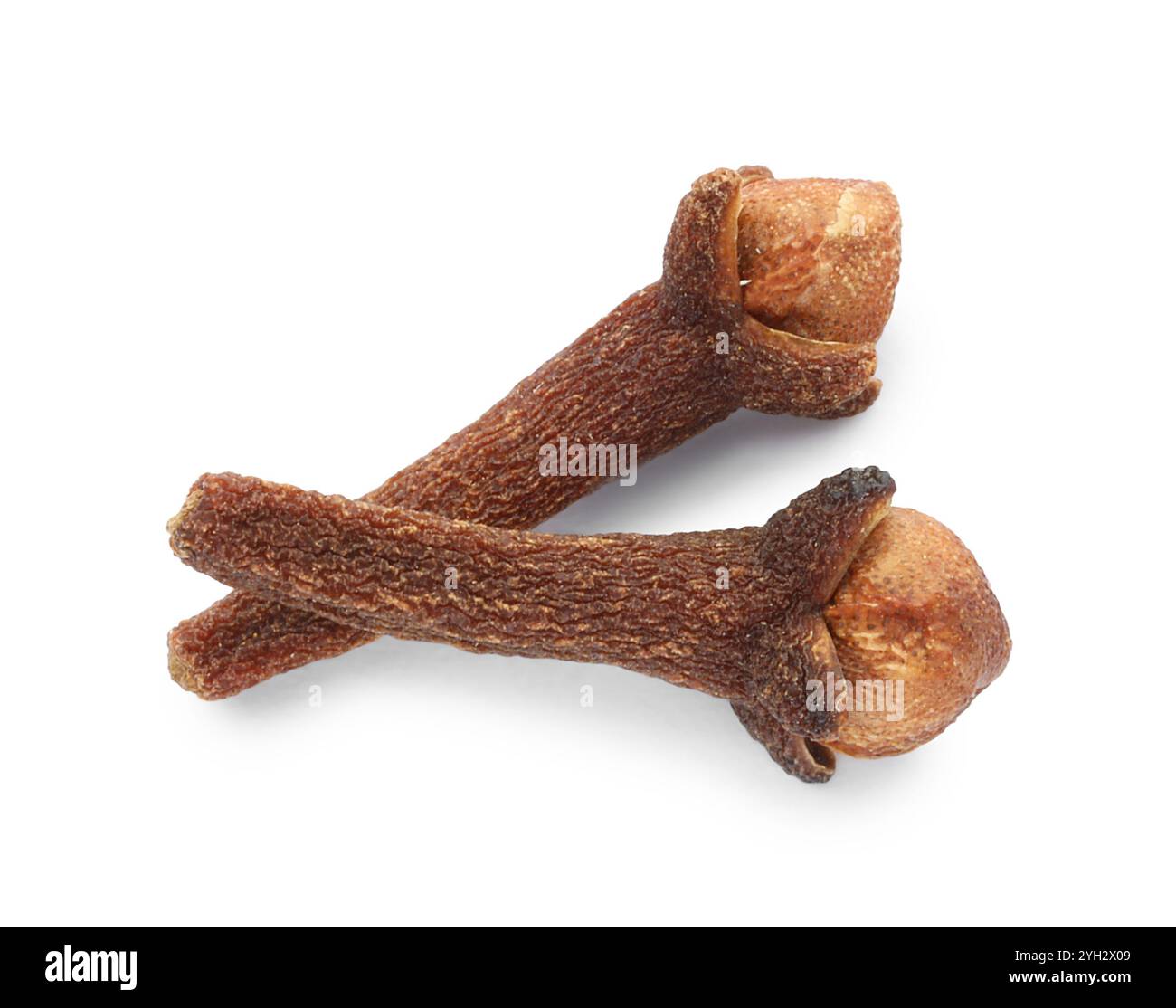 Dry clove buds on white background, top view. Aromatic spice Stock ...