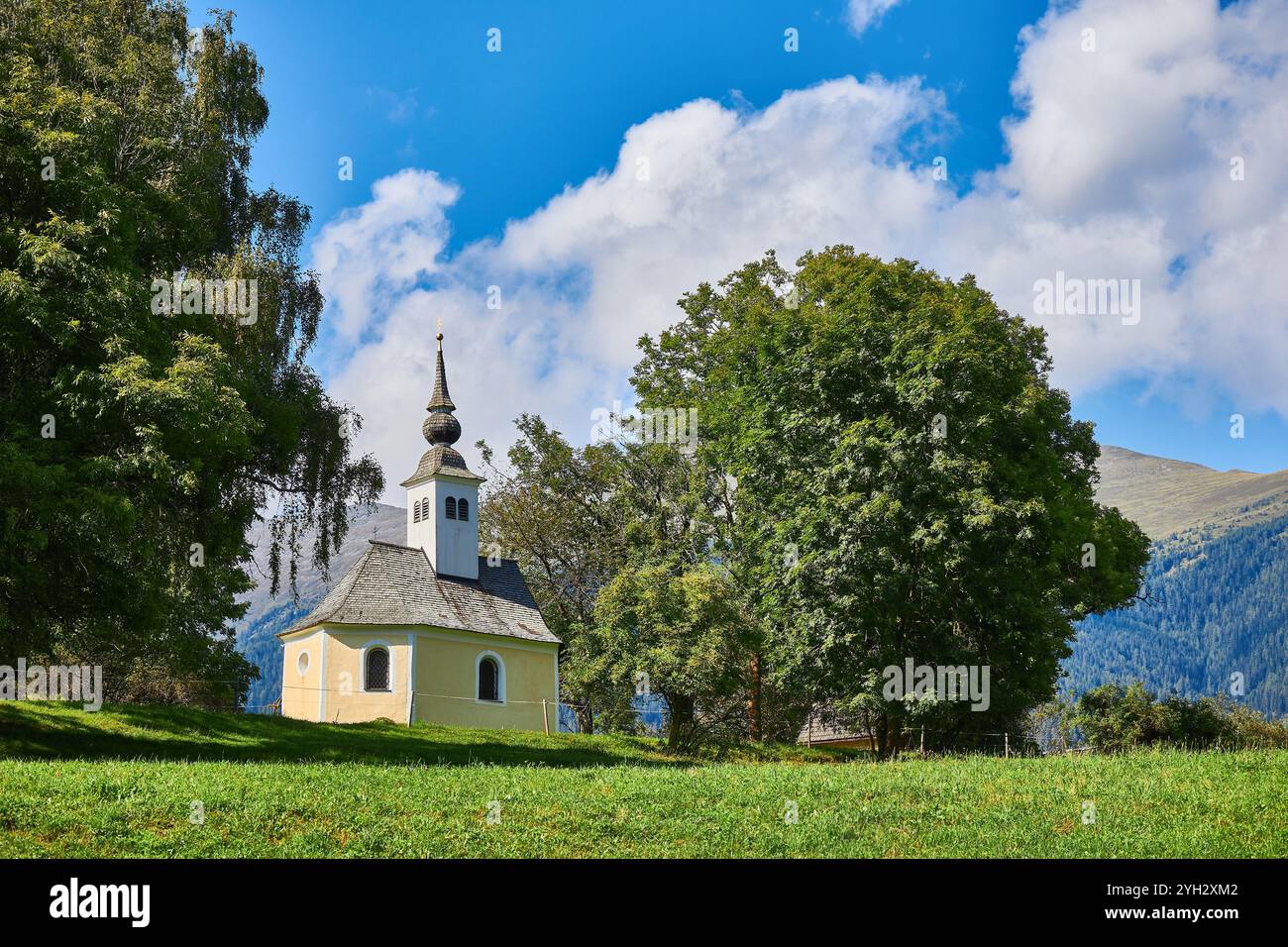 Landscape of the Austrian countryside during the summer with a typical ...