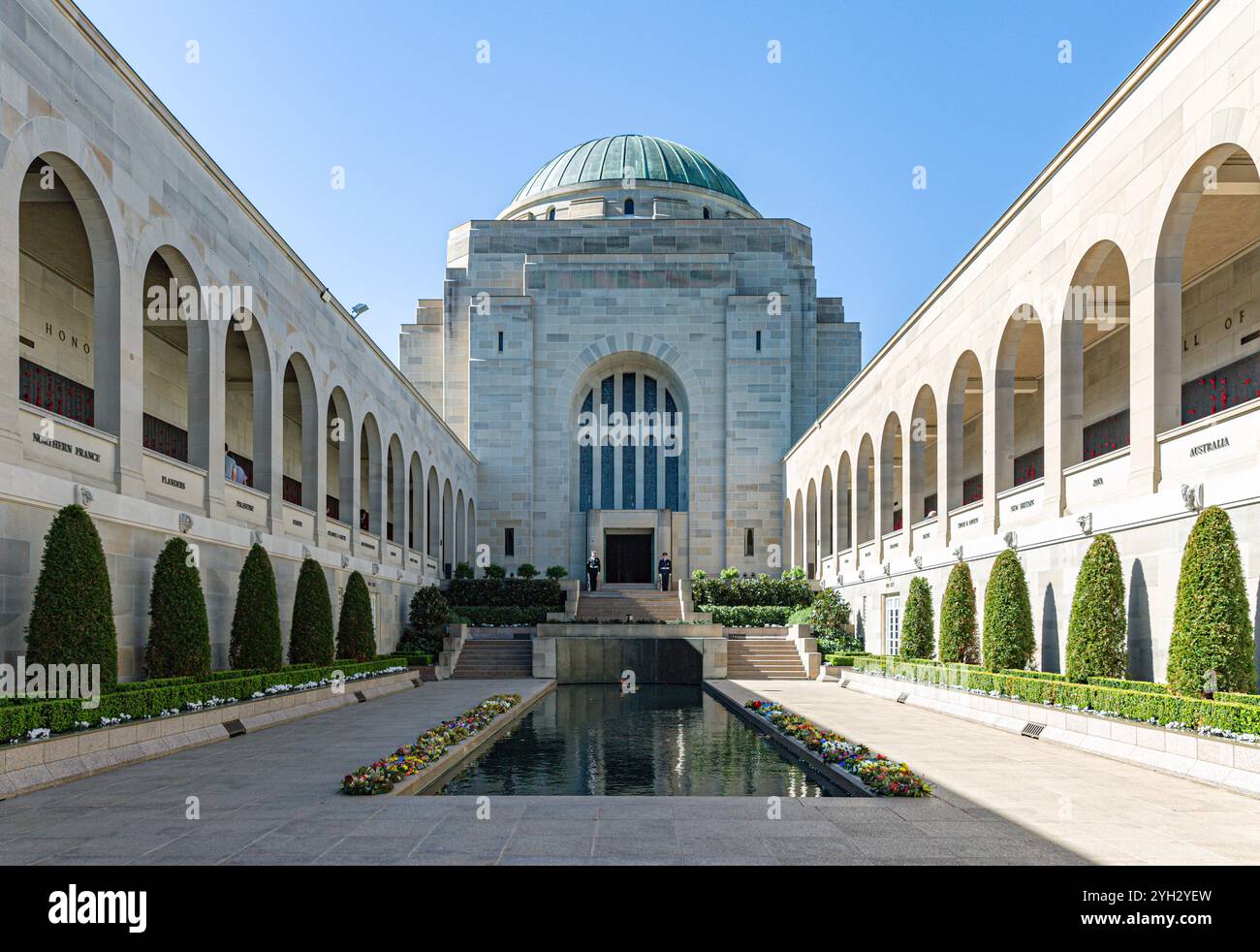 Australian War Memorial Reflecting Pool and Eternal Flame Stock Photo ...